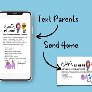 Daycare Winter Clothing Reminder Notice: Parent Handout - Etsy