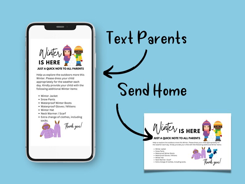 Daycare Winter Clothing Reminder Notice: Parent Handout - Etsy