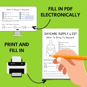 Daycare Supply List Printable: Parent Handout - Etsy