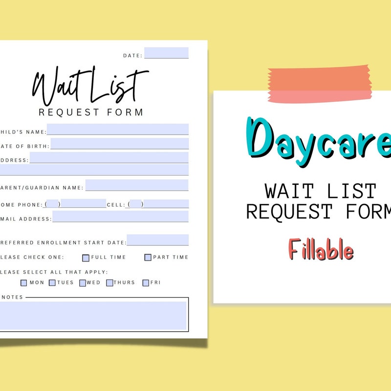 Daycare Forms - Etsy