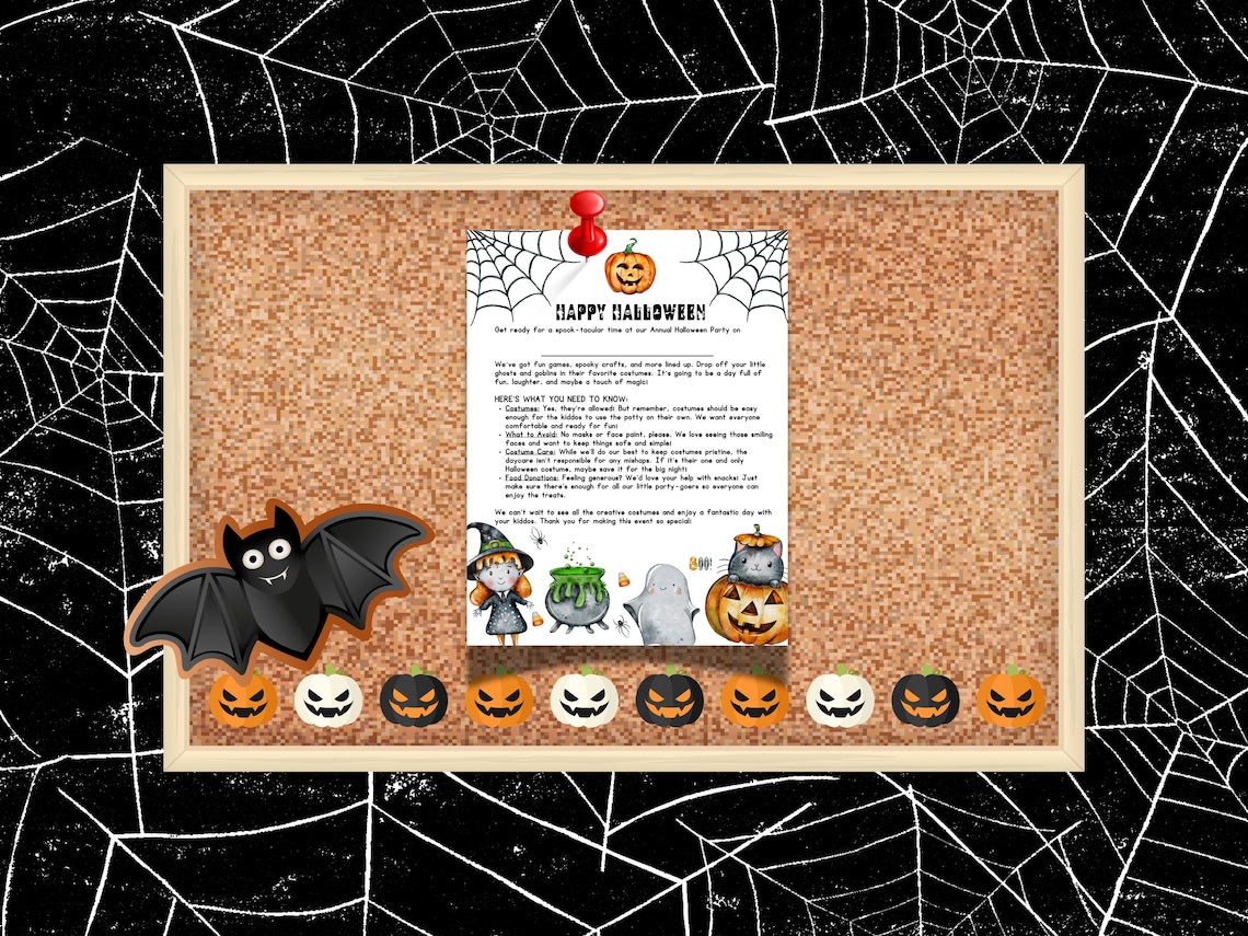 Daycare Halloween Party Notice Template for Home Daycare & Childcare ...