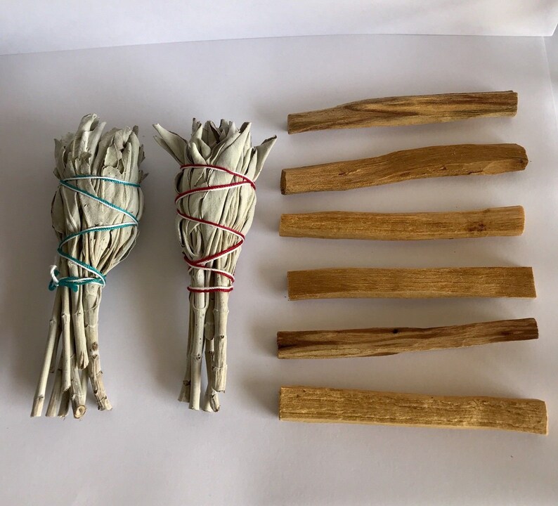 6 PALO SANTO WOOD & 2 White Sage Smudge Torch Sticks - Etsy