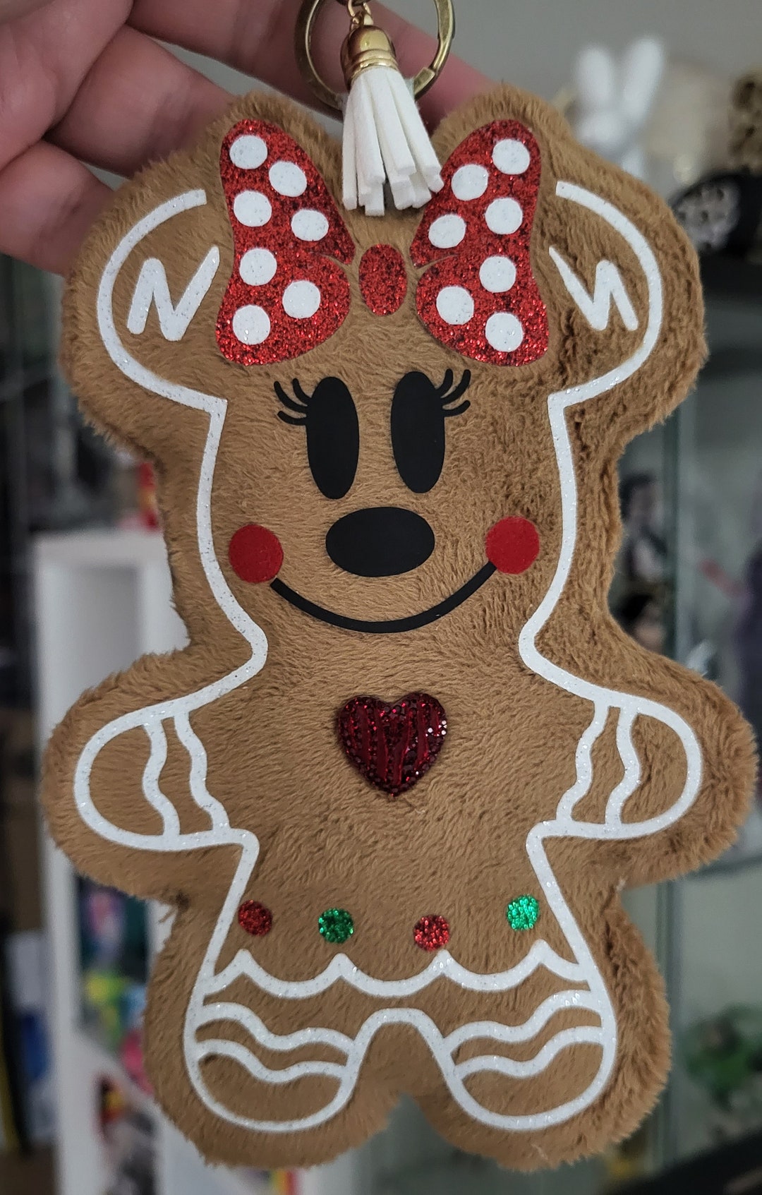 Minnie Mouse Red Gingerbread Man Keycharm/minnie Mouse Keychain/disney ...