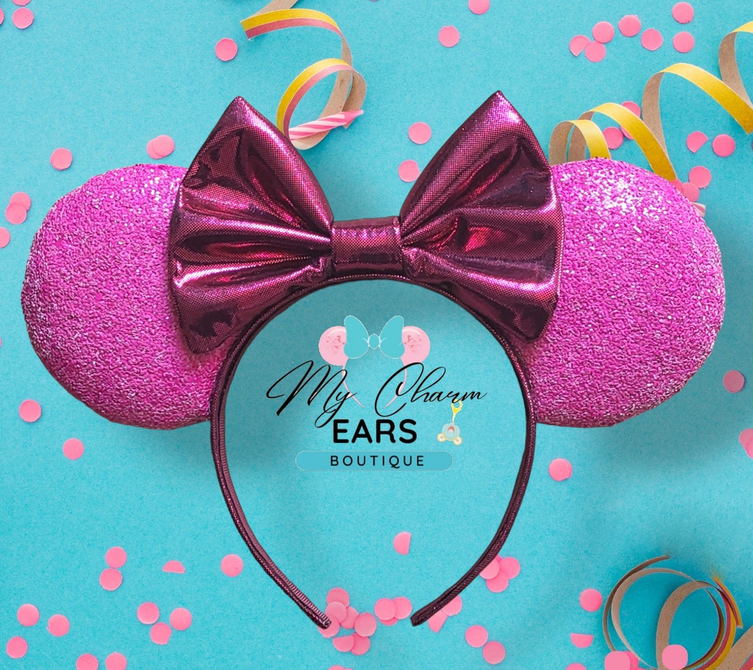 Sparkly Hot Pink Bubble Gum Mouse Ears/fushia Mouse Ears/pink Mouse ...