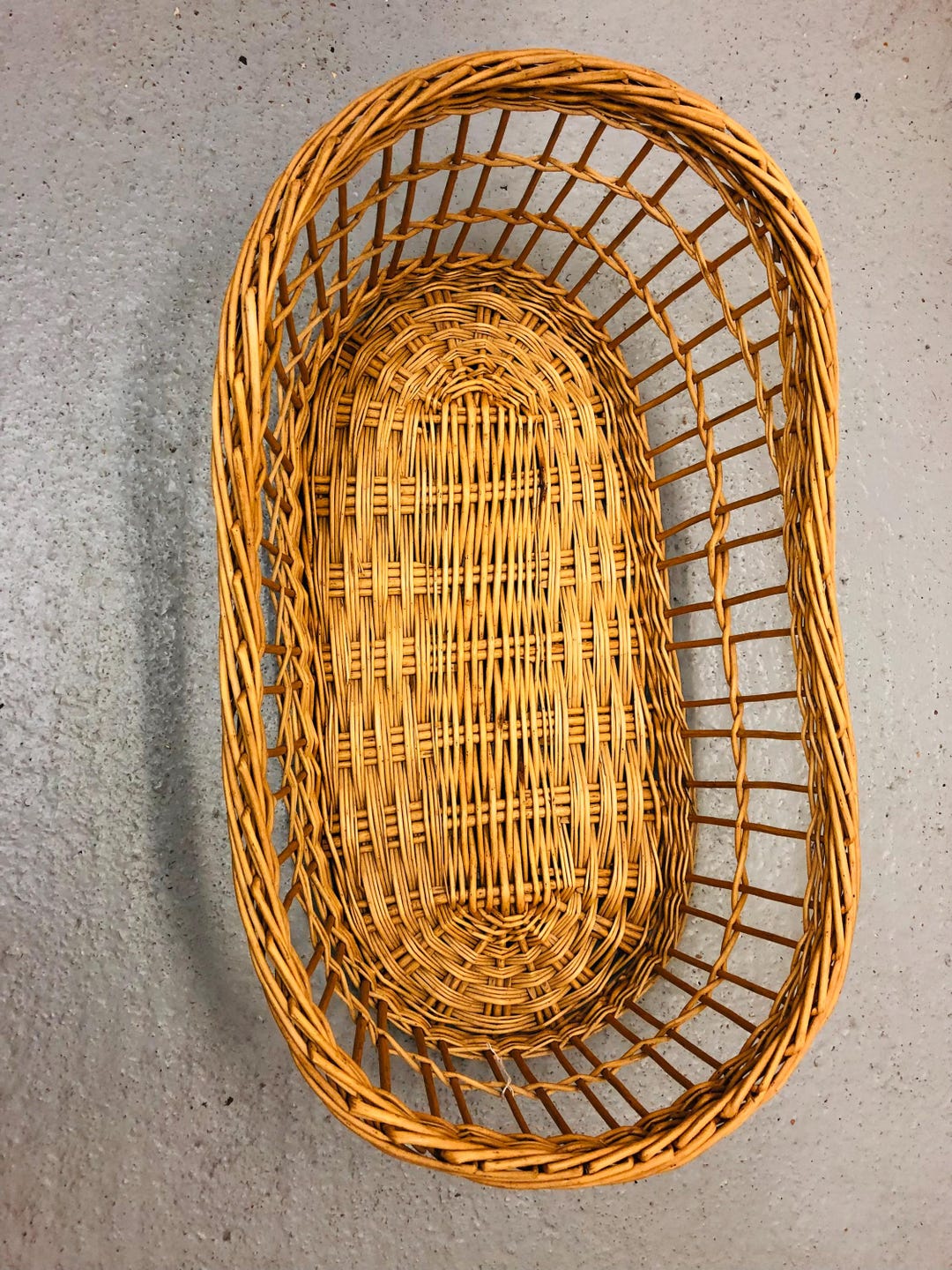 Vintage Willow Wicker Moss Basket. Woven Baby Basket , Vintage Moss ...