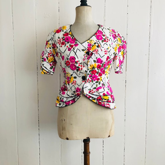 vintage Simon Ellis Gold Medal Collection Floral Jack… - Gem