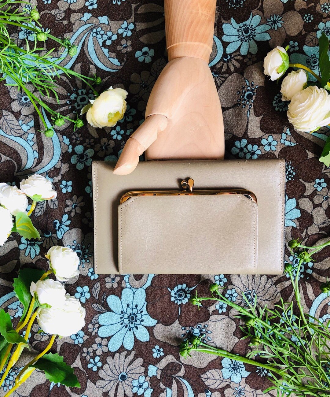 Vintage Grey Leather Amity Chequebook Cover Wallet Purse , Vintage ...
