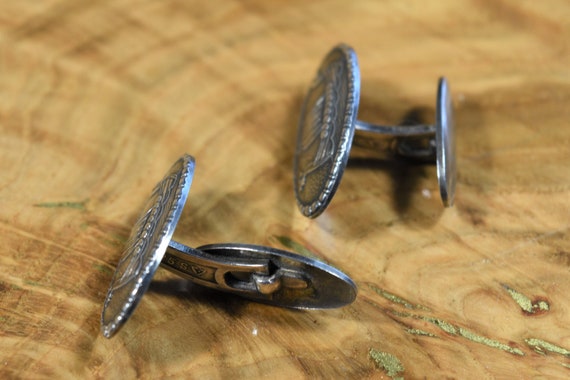 Vintage Norwegian Finn Jensen Viking Ship Cufflinks i… - Gem