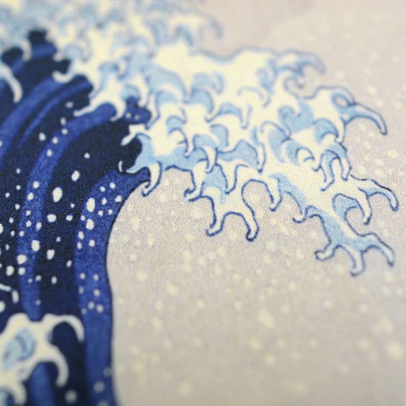 The Great Wave off Kanagawa - Hokusai | Hand Stitched Pocket Square in ...