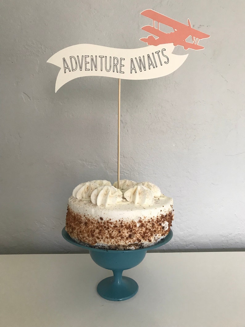 Personalized Adventure Themed Cake Topper Airplane Adventure - Etsy