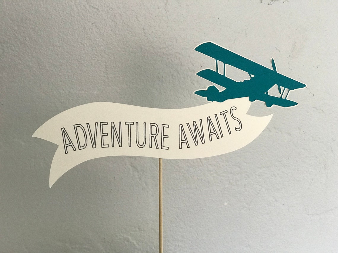Personalized Adventure Themed Cake Topper Airplane Adventure - Etsy