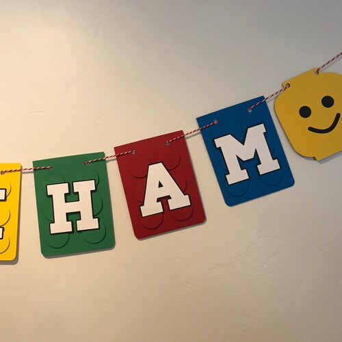 Printable Custom Brick Building Block Party Sign Banner | Etsy