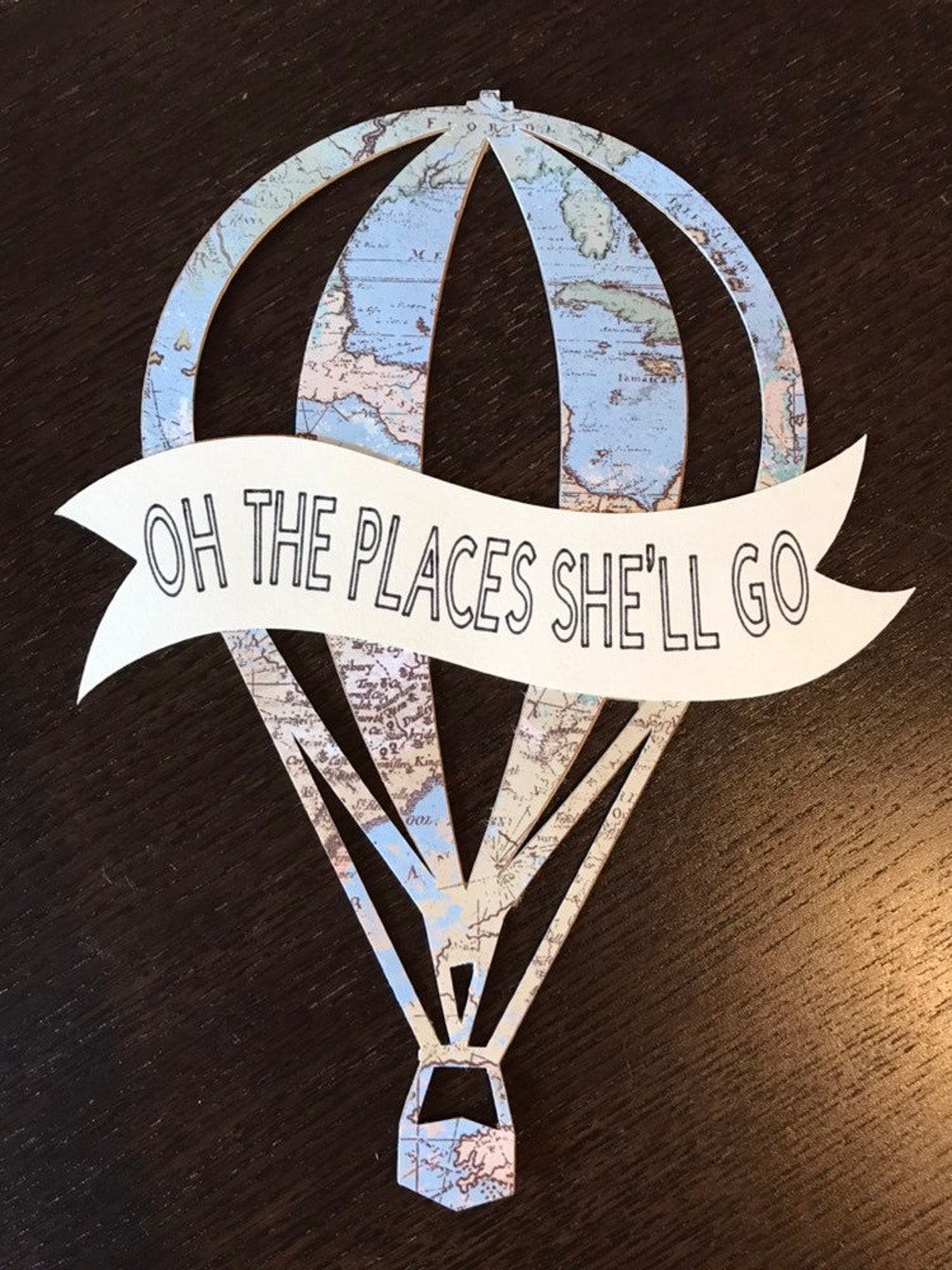 Personalized Blue Map Cake Topper Floral Centerpiece Vintage - Etsy