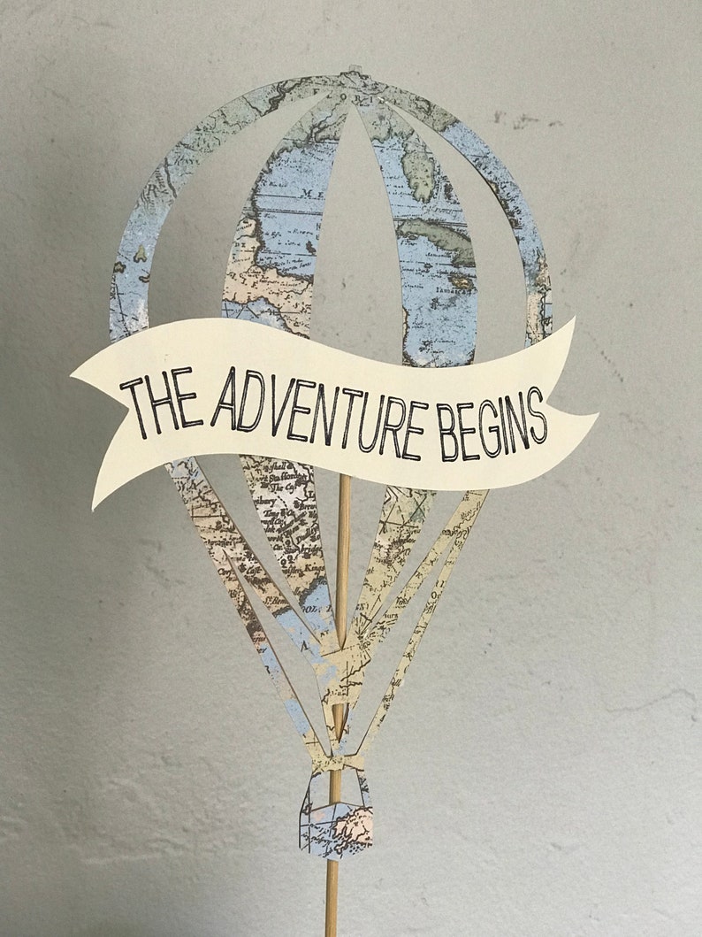 Personalized Blue Map Cake Topper Floral Centerpiece Vintage - Etsy