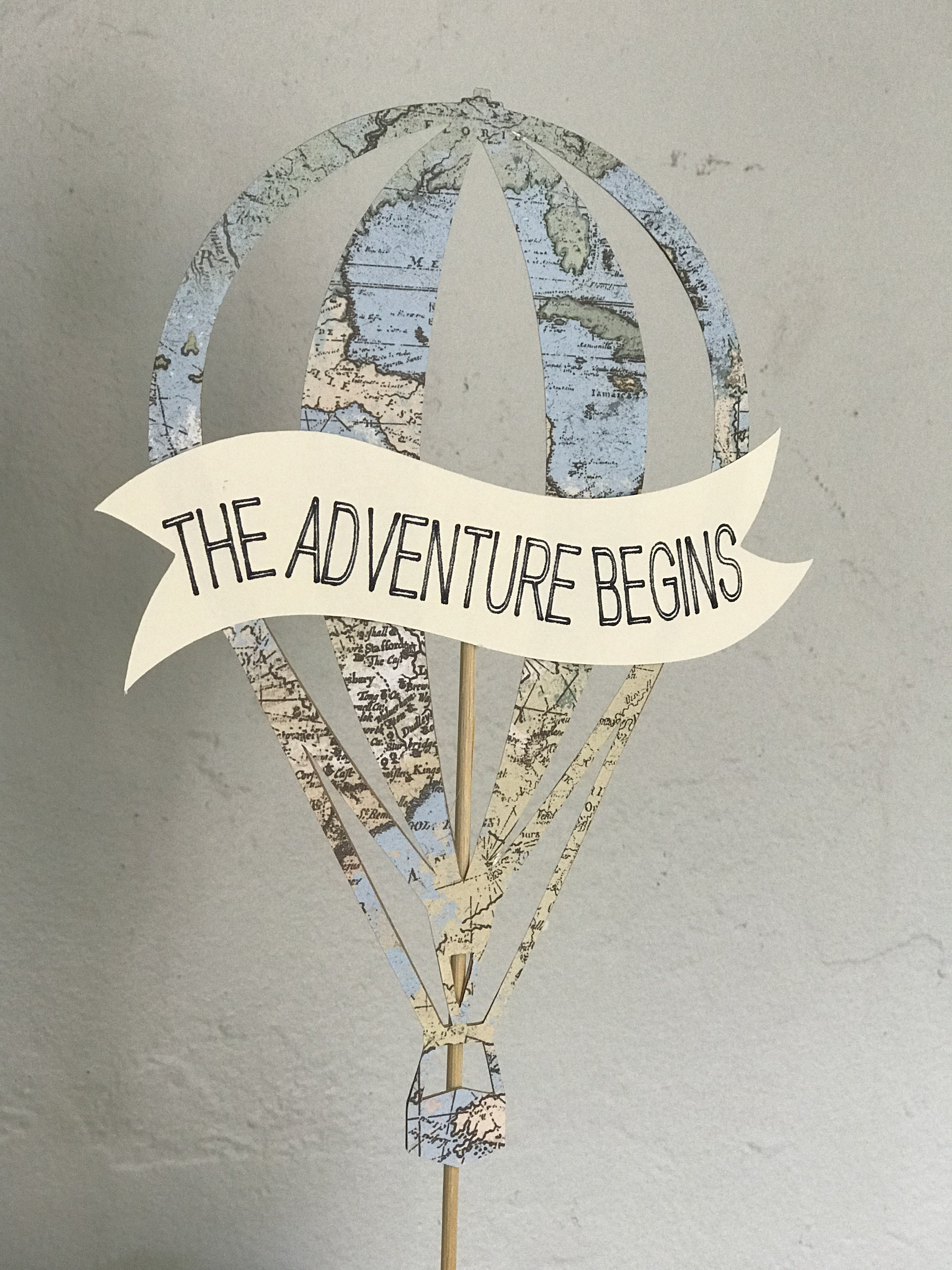 Personalized Blue Map Cake Topper Floral Centerpiece Vintage - Etsy