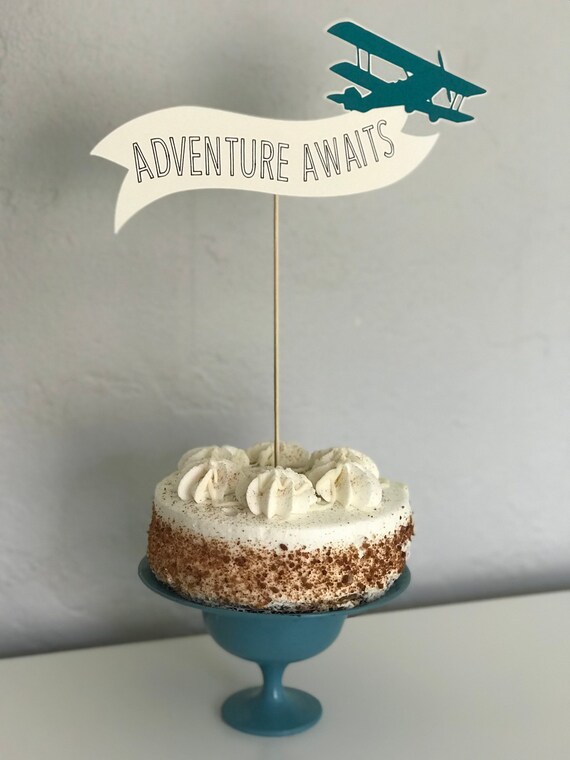 Personalized Adventure Themed Cake Topper Airplane Adventure - Etsy