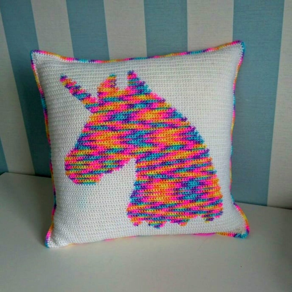 CROCHET PATTERN Day of the Unicorn Pillow Easy PDF | Etsy