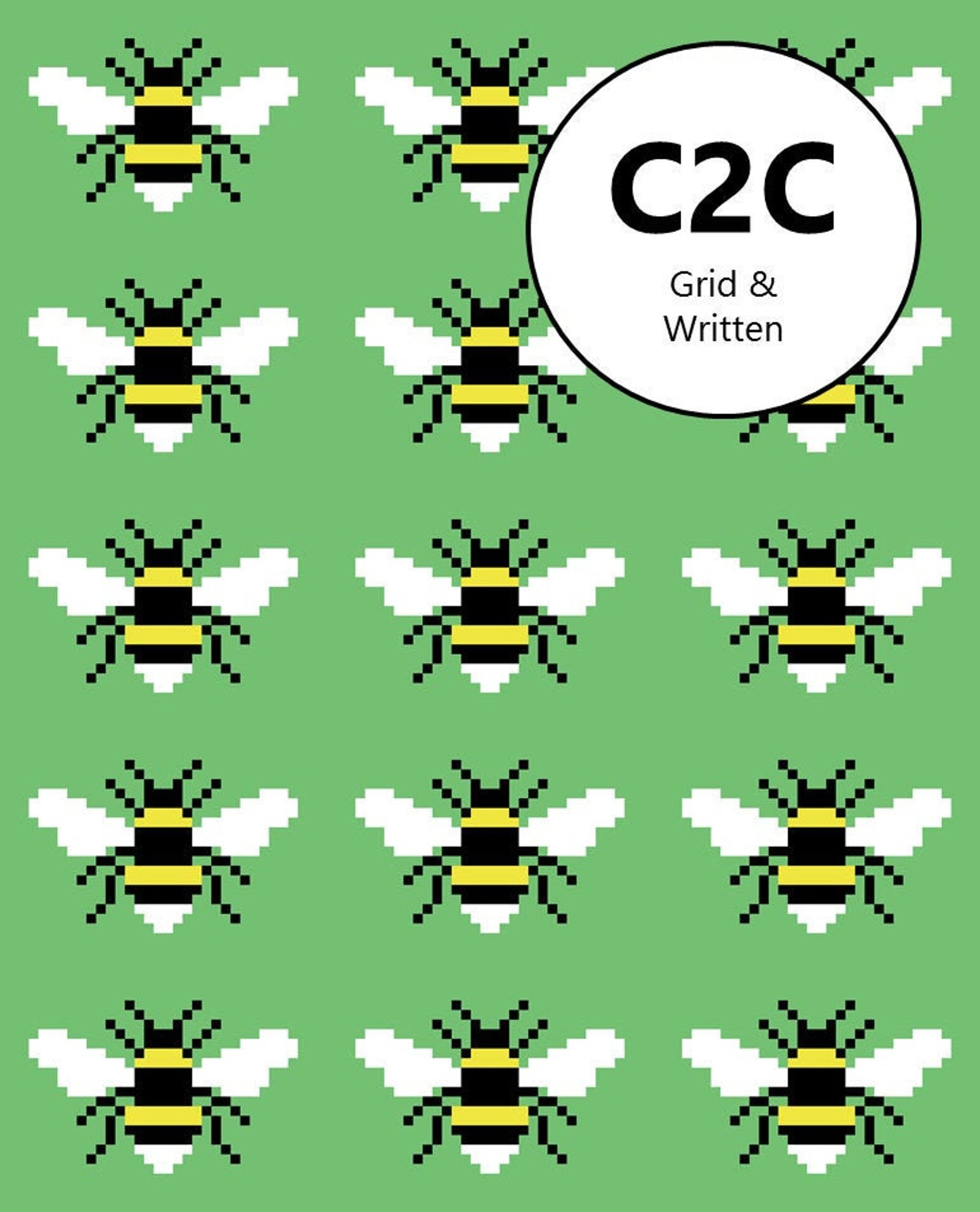 Bumblebee C2C Grid Crochet Pattern Written Instructions C2C - Etsy UK