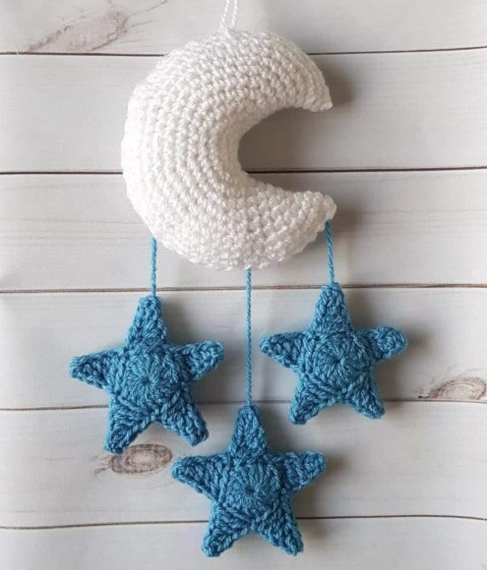CROCHET PATTERN for the Moon and Stars Crochet Wall Hanging, Nursery ...