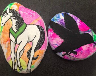 Painted Hummingbird Rocks - Etsy