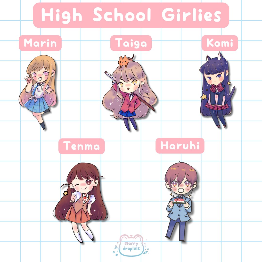 Anime High School Girlies Sticker Series - Etsy