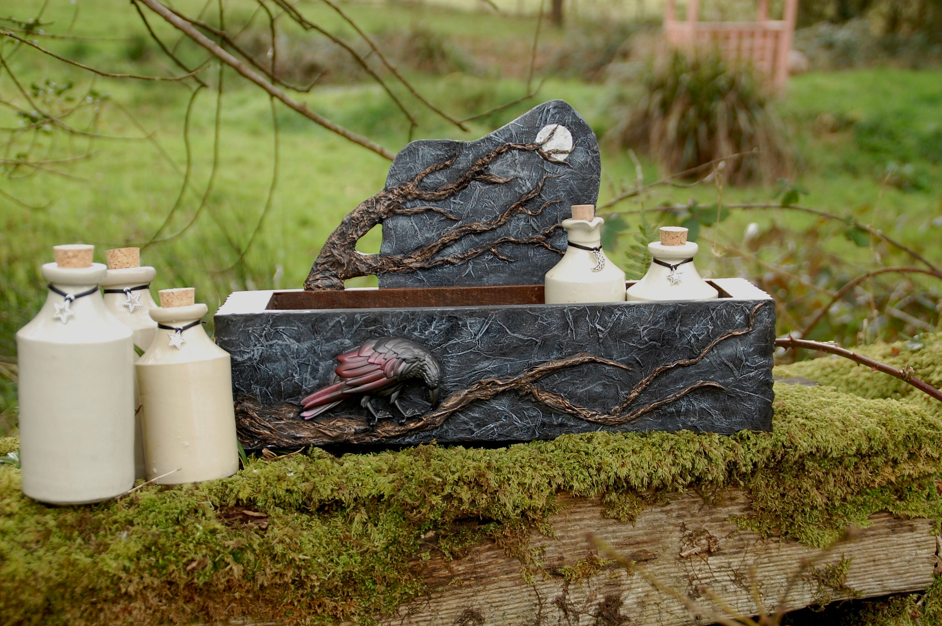 Witches Potion Box - Gothic Herb Box - Crow Witches Bottles - Etsy UK