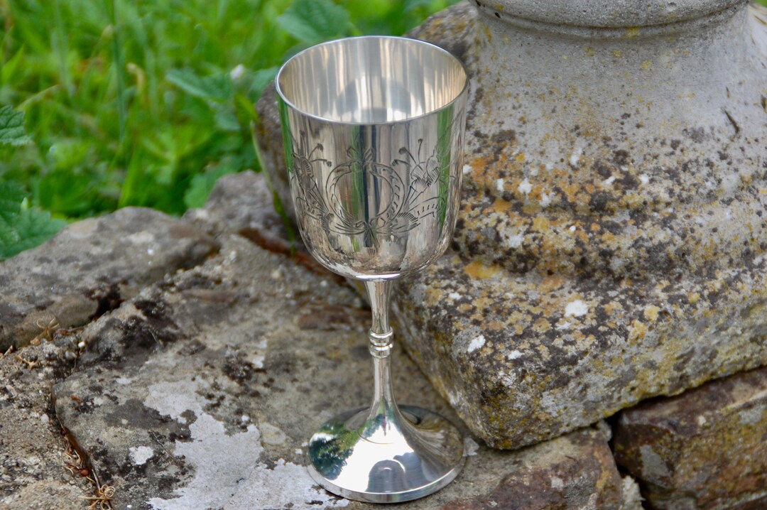Silver Chalice - Tall Silver Goblet -altar Chalice - Ritual - Spell ...