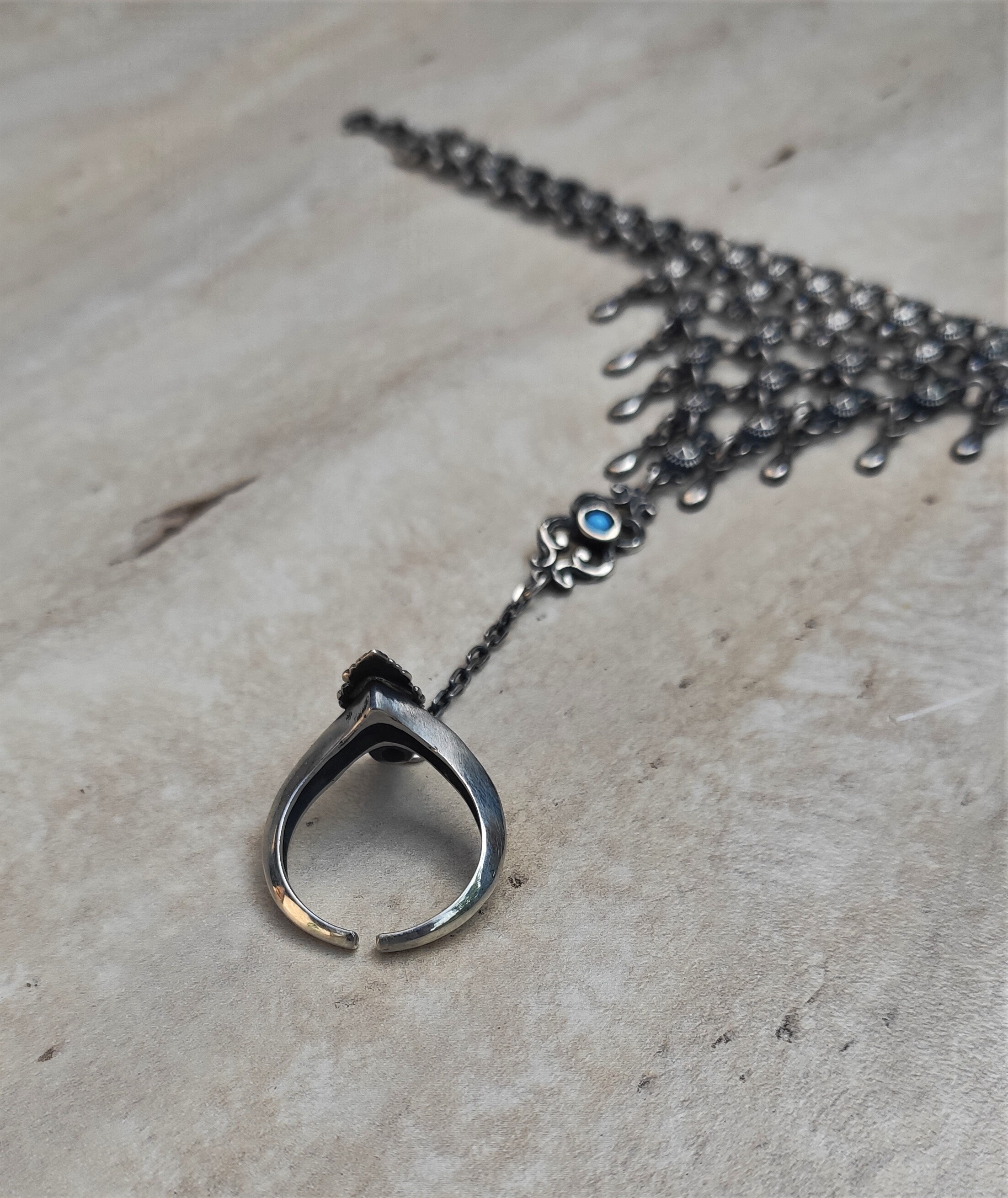 Fingerkette collar bracelet slave bracelet Vintage | Etsy