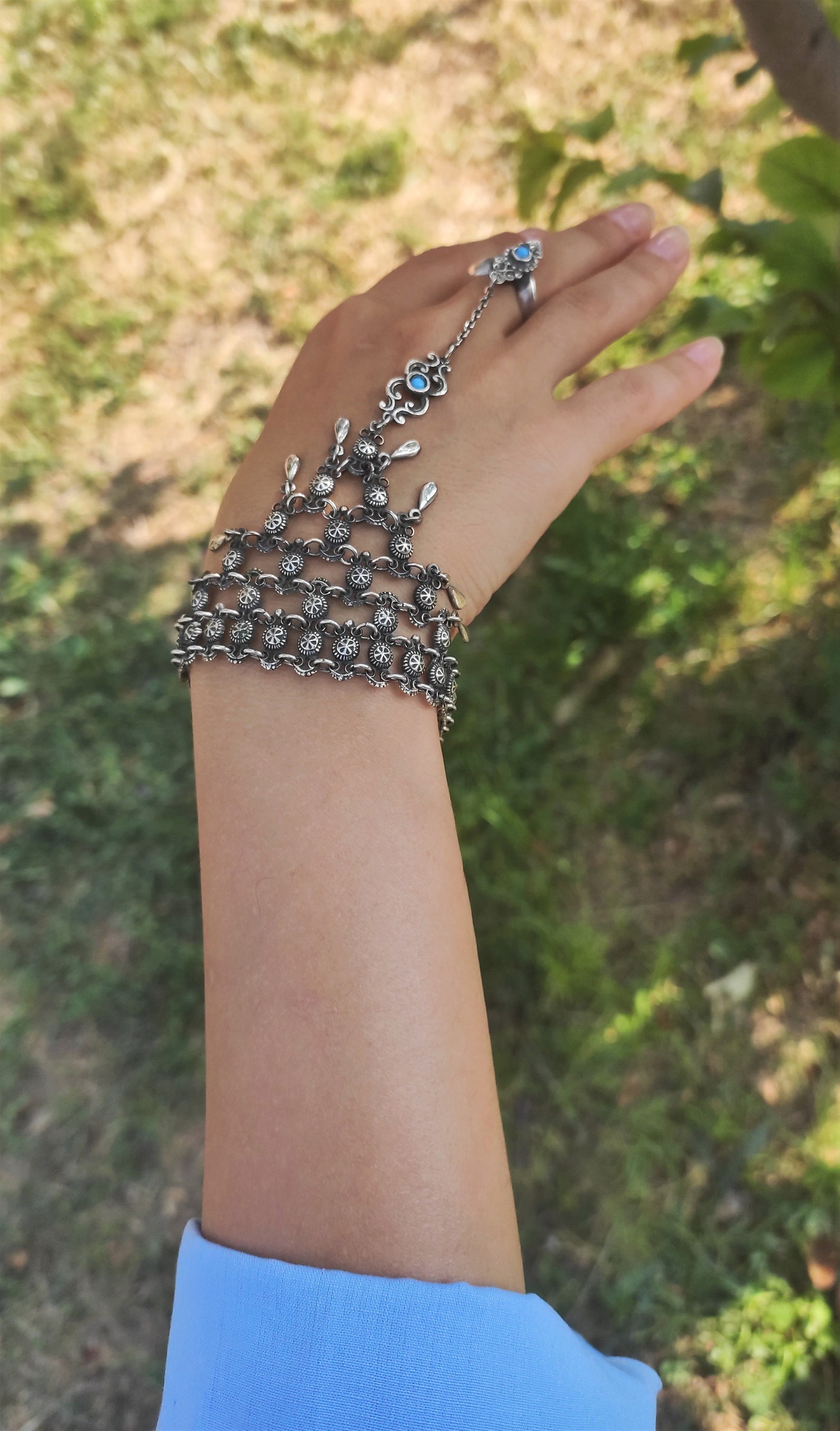 Fingerkette collar bracelet slave bracelet Vintage | Etsy