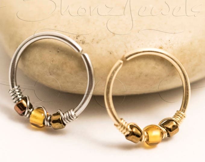 Double Hoop Nose Ring Double Nose Ring for Single Piercing - Etsy