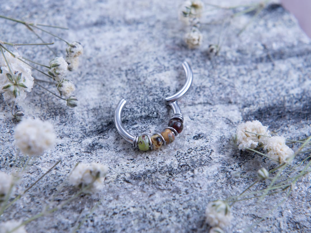 14G Clicker Hinged Conch Piercing Ring Hoop, Large Thick Cartilage ...