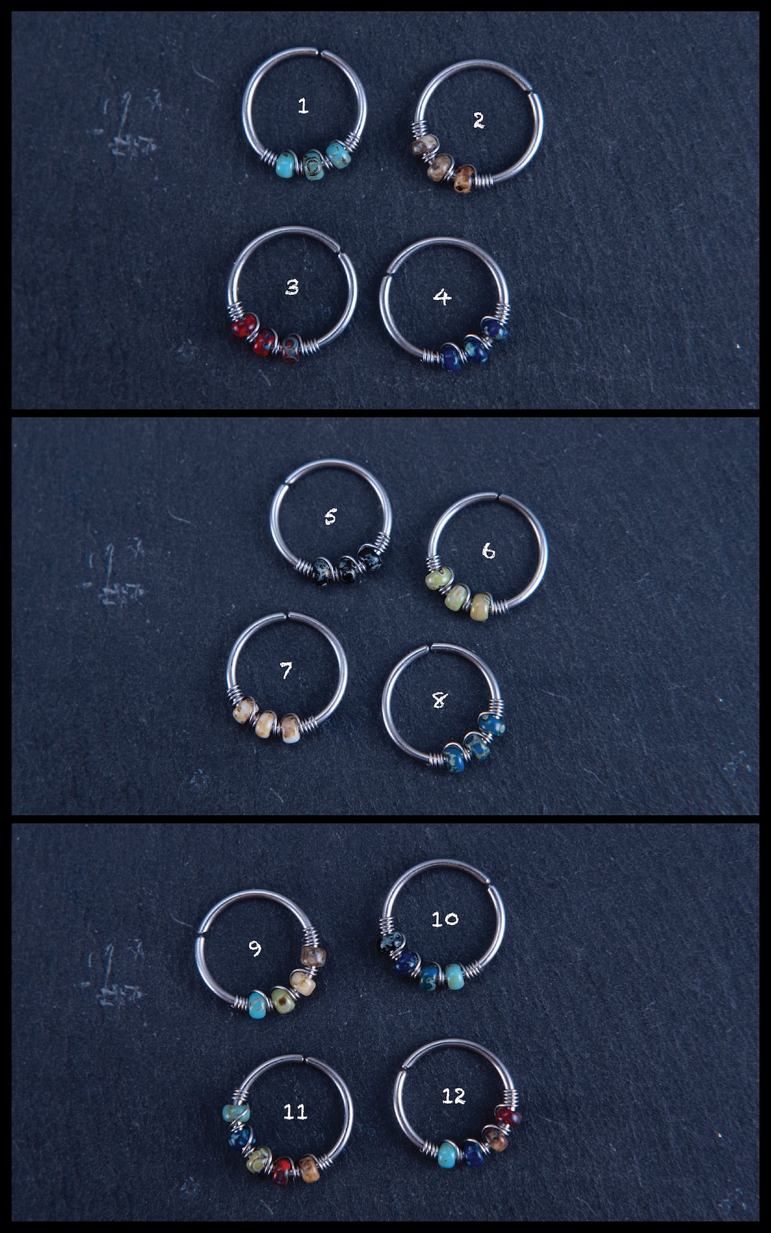 Dainty Picasso Bead Nose Ring: 20G/22G Stainless Steel Hoop - Etsy