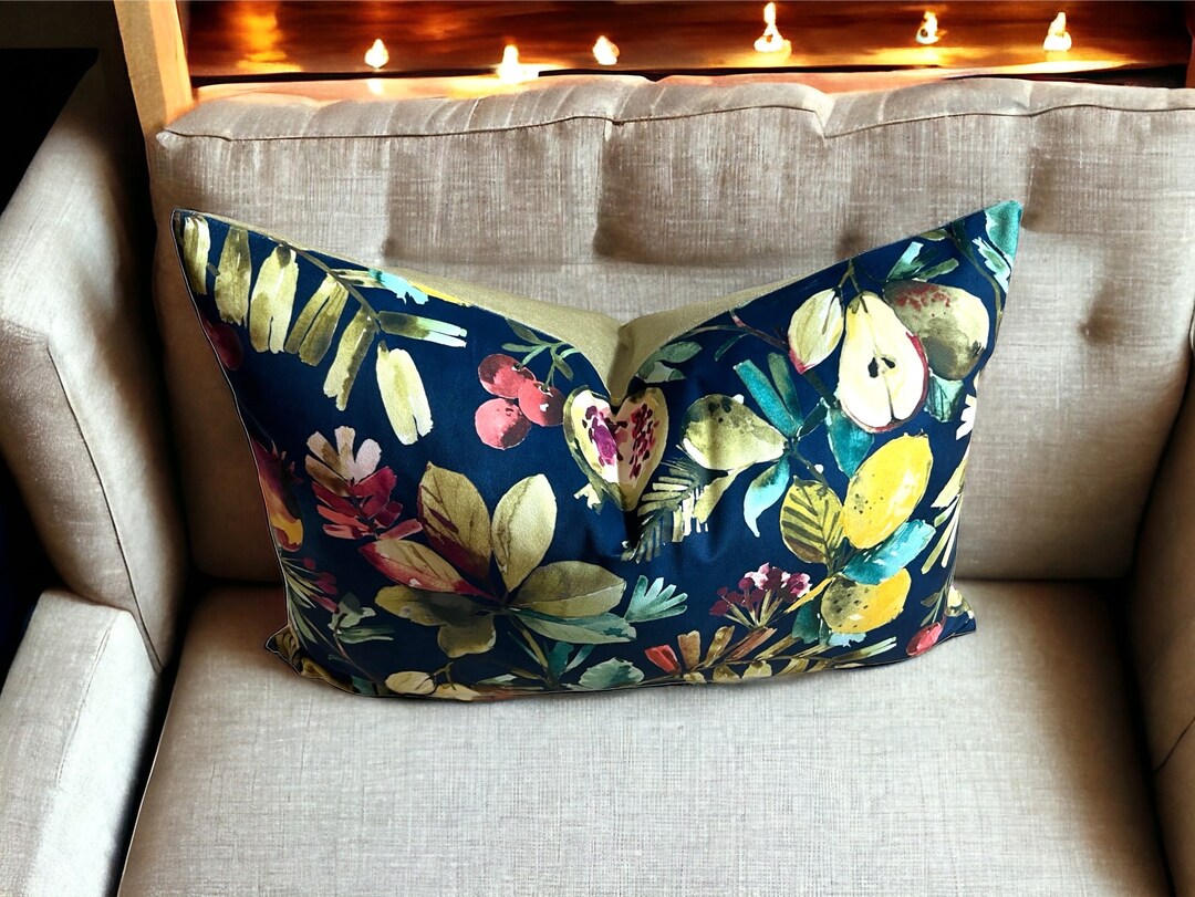 High-end Luxury Clarke & Clarke Fruta Midnight Velvet Pillow Cover ...