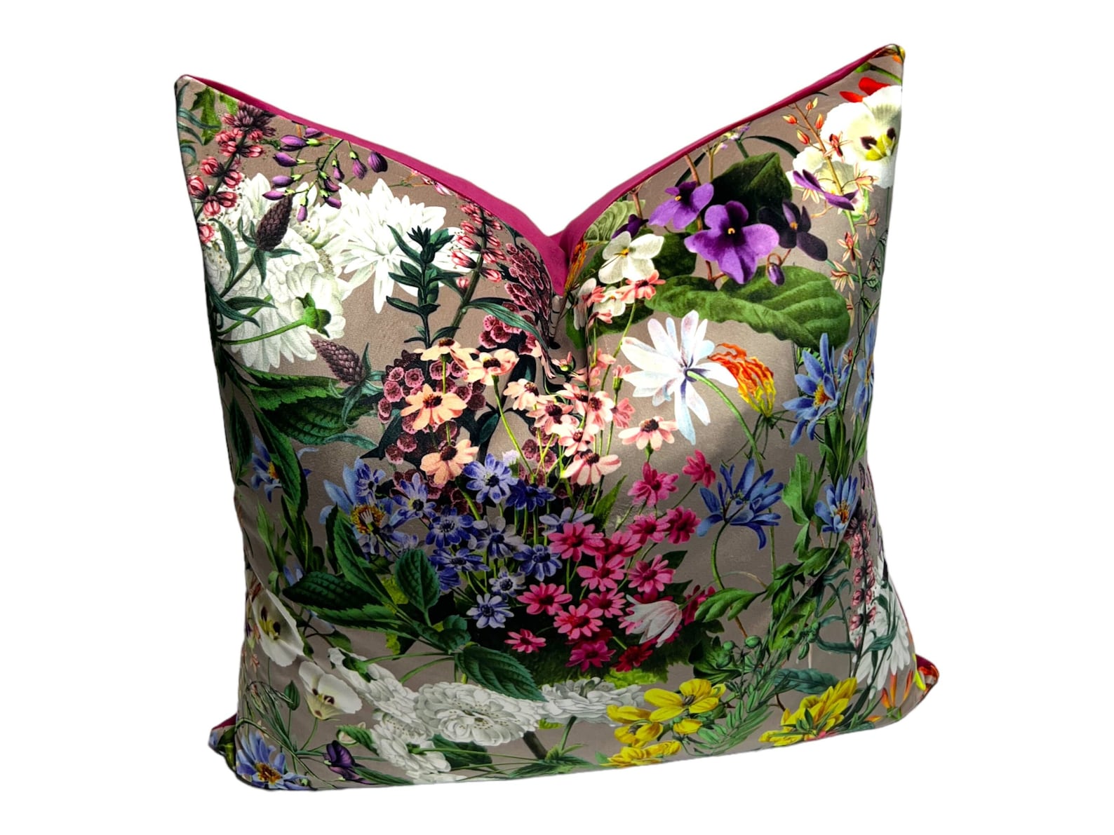 Handmade Italian Velvet Floral Pillow Cover: Designer Throw Pillow - Etsy