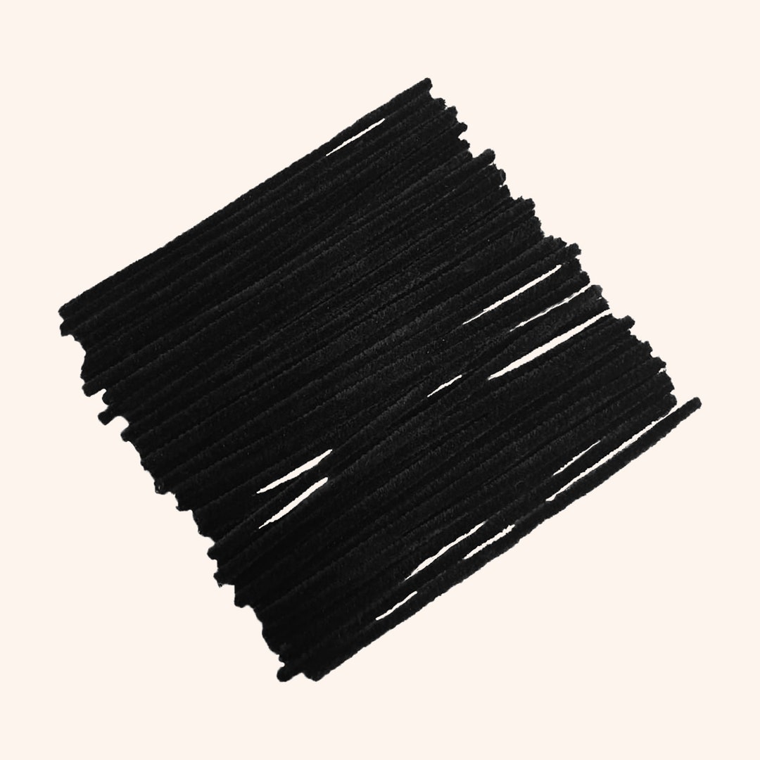 50 Pack of Strong Black Pipe Cleaners, Straw Cleaner, Arts and Crafts ...