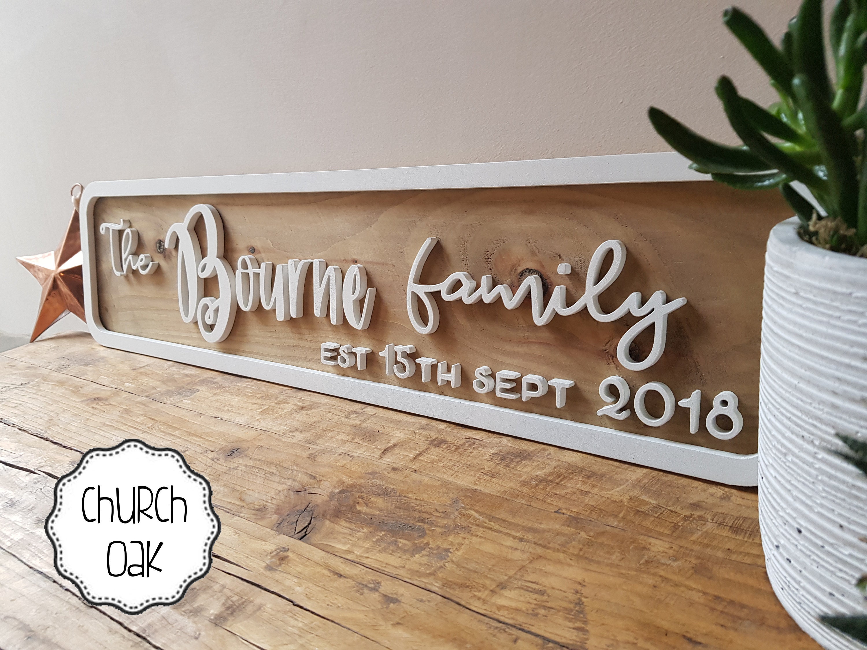 Wedding Gift-Personalised-3D-Wood Sign-Family | Etsy