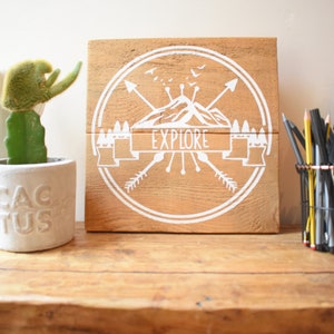 Rustic Sign-reclaimed Wood-explore Sign-wooden Sign-pallet Sign ...