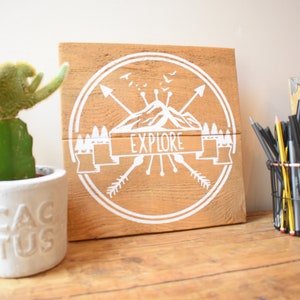 Rustic Sign-reclaimed Wood-explore Sign-wooden Sign-pallet Sign ...
