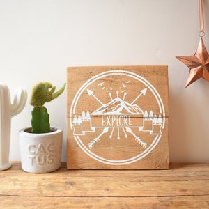 Rustic Sign-reclaimed Wood-explore Sign-wooden Sign-pallet Sign ...