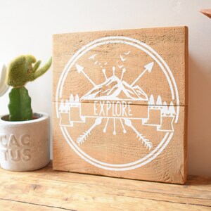 Rustic Sign-reclaimed Wood-explore Sign-wooden Sign-pallet Sign ...