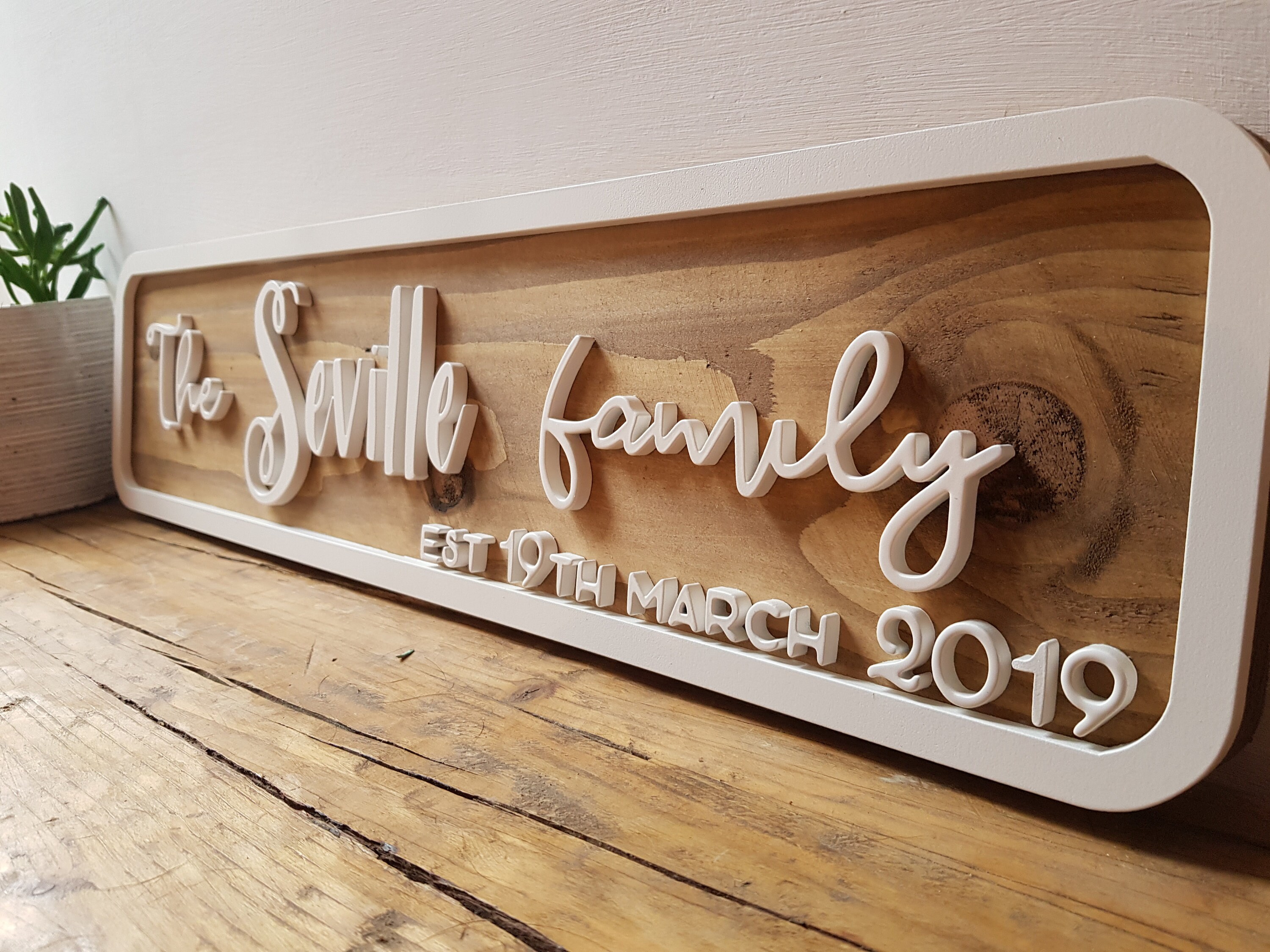 Wedding Gift-Personalised-3D-Wood Sign-Family | Etsy