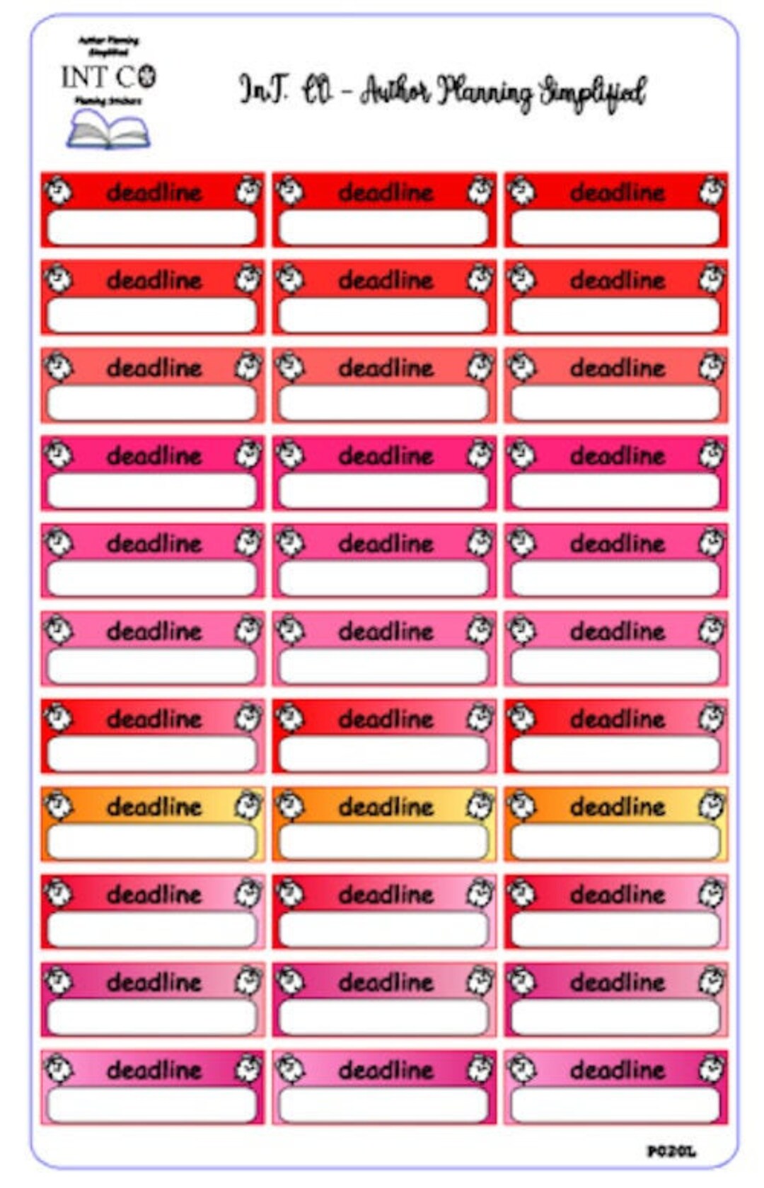 Author Planner Stickers - Word Sheet "deadline" - Etsy