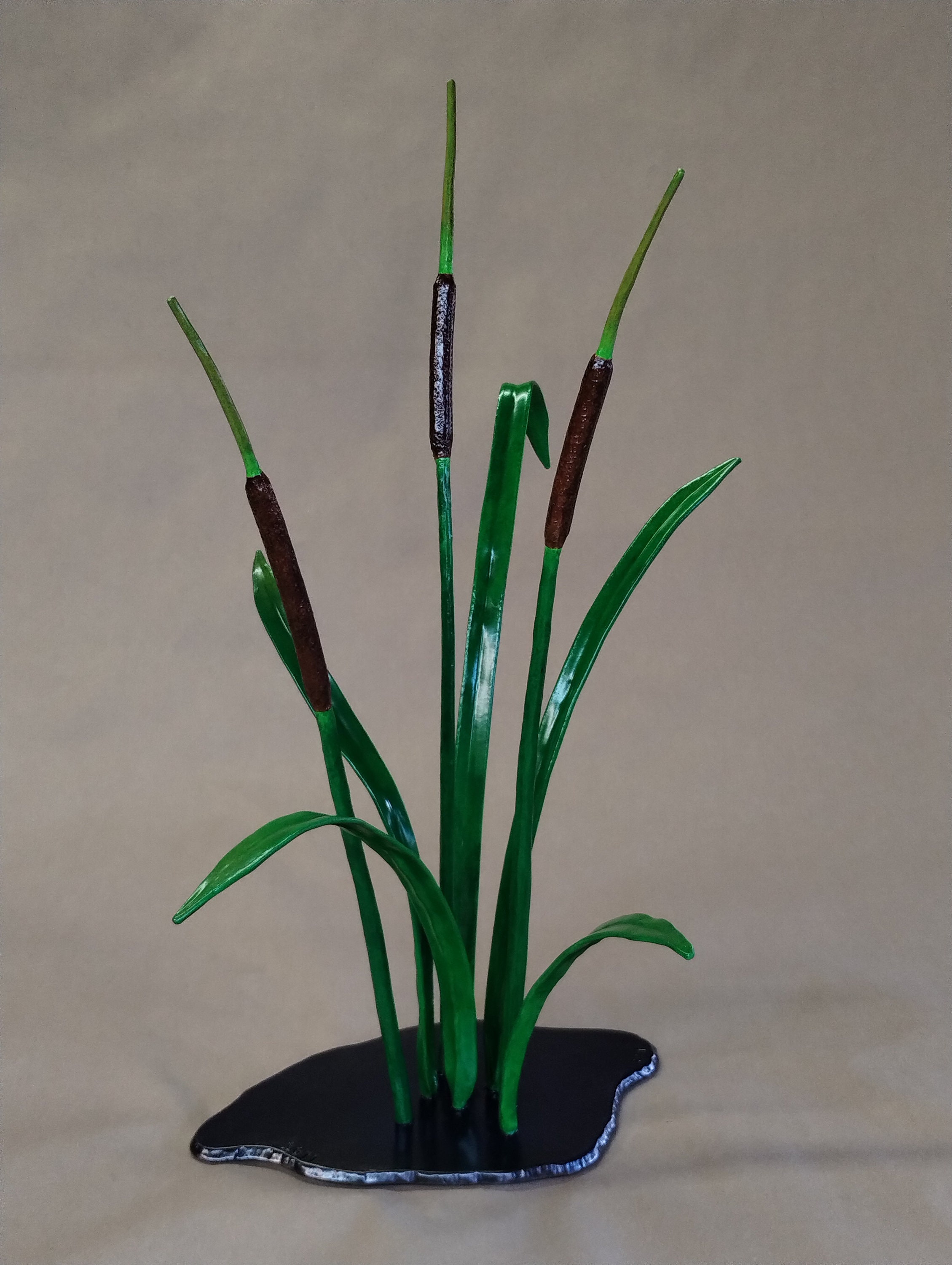 Cattail Sculpture, Hand Forged Blacksmith Made One of a Kind Cattail ...