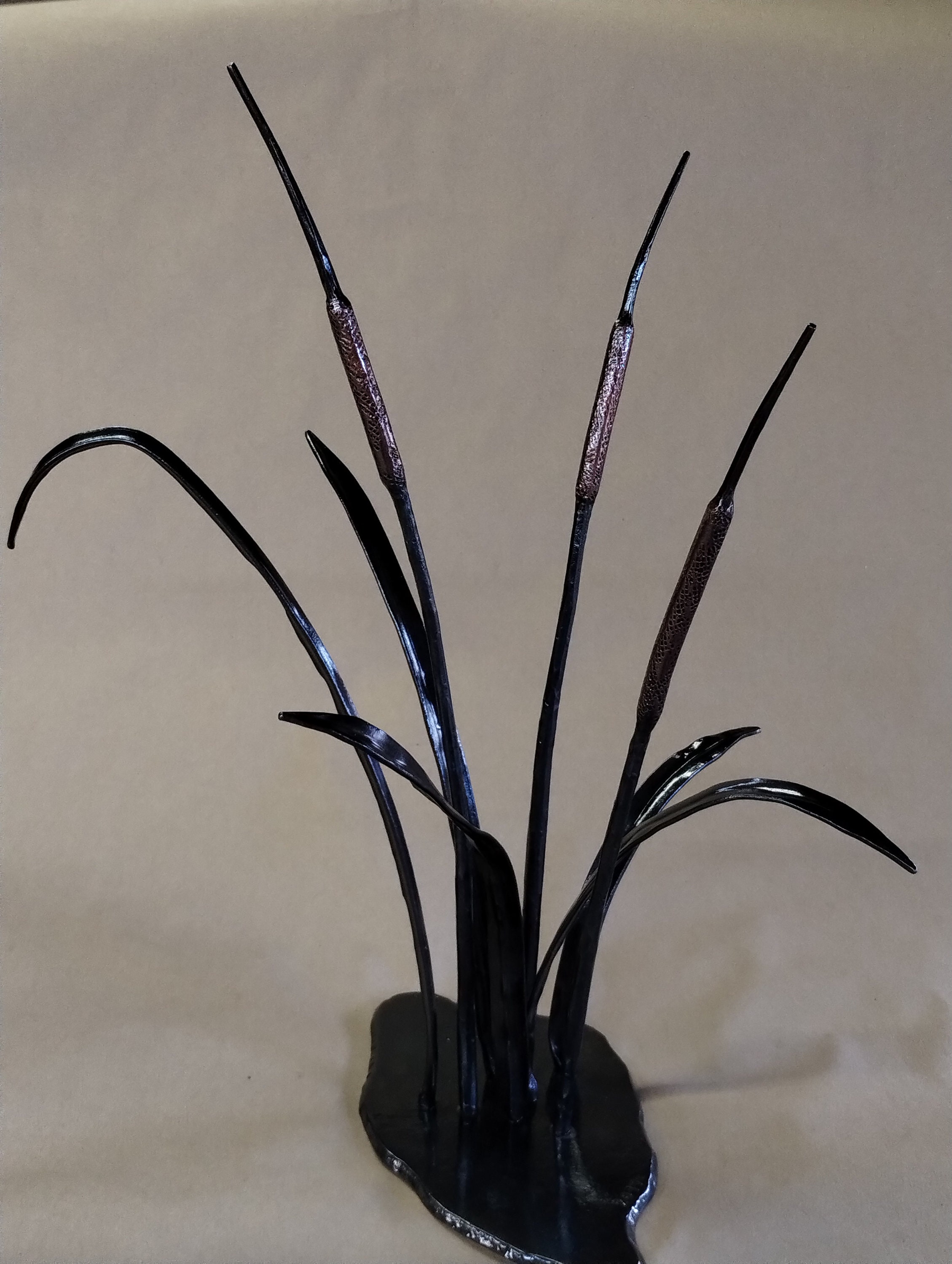 Cattail Sculpture, Hand Forged Blacksmith Made One of a Kind Cattail ...