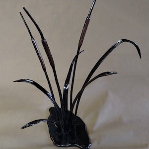 Cattail Sculpture, Hand Forged Blacksmith Made One of a Kind Cattail ...