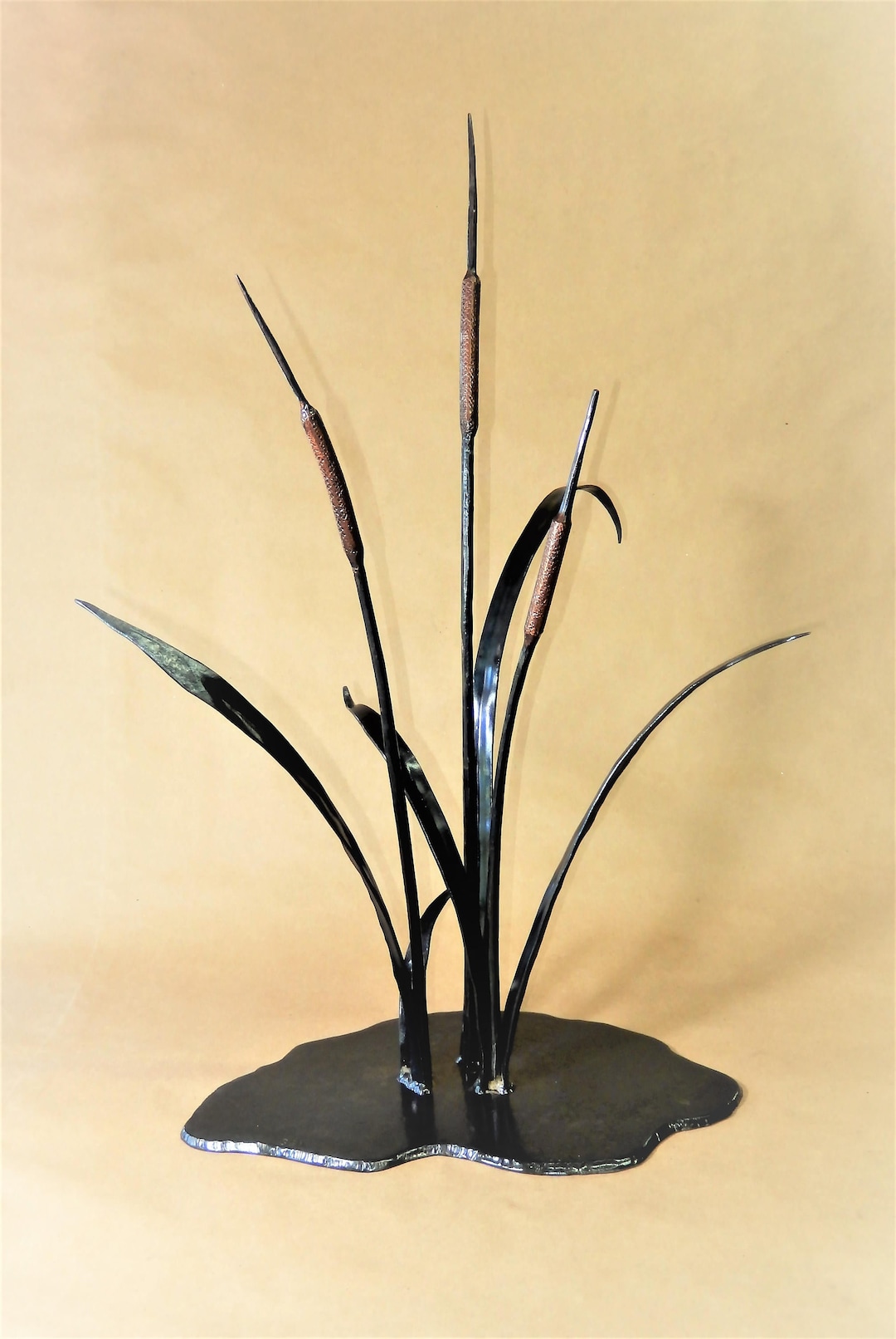 Cattail Sculpture, Hand Forged Blacksmith Made One of a Kind Cattail ...