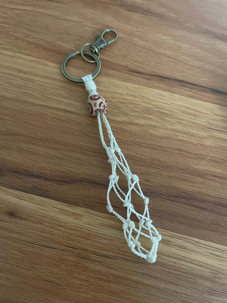 Handmade Macramé Crystal Keychain - Etsy