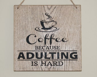 Coffee sign funny | Etsy