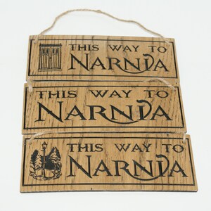 This Way to Narnia, Wall Decor, Wall Hanging, Wooden Sign, Oak Sign ...