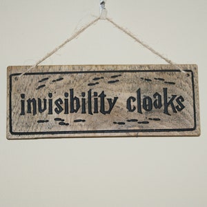 Invisibility Cloaks, Wooden Sign, Harry Potter Sign, Wooden Sign ...